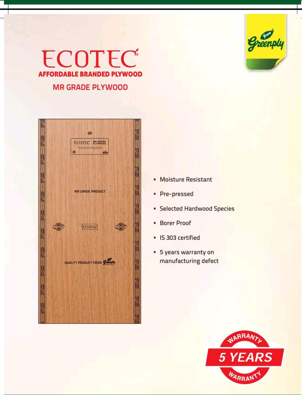 ECOTEC MR 303- Greenply – Materialin